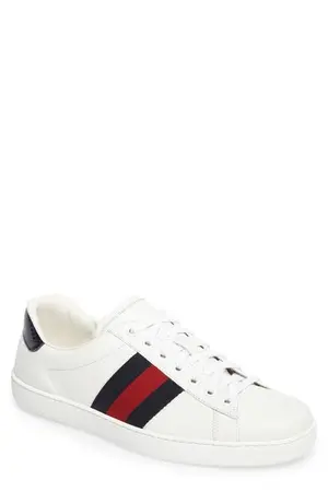 Gucci New Ace Clean Web Stripe Sneaker Bianco-3