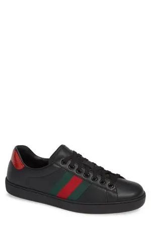 Gucci New Ace Clean Web Stripe Sneaker Black/ Red