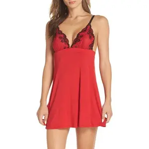 BLACK BOW Demure Chemise Tango Red