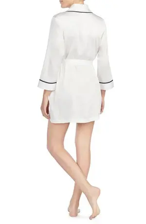 Kate Spade New York Mrs Charmeuse Short Robe - Off White