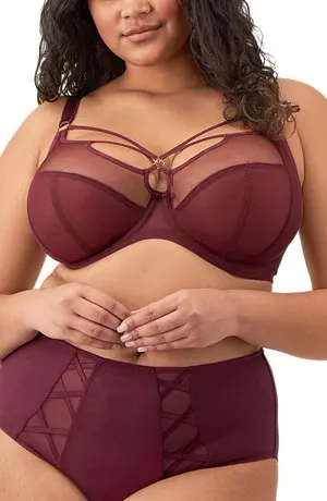 Elomi Sachi Full Figure Underwire Plunge Bra - Cabernet