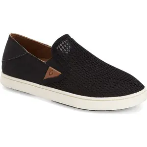 Olukai OluKai Pehuea Slip-On Sneaker Black Faux Leather