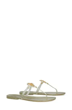 Tory Burch Tory Burch Mini Miller Jelly Thong Sandal Green/ Silver / Gold