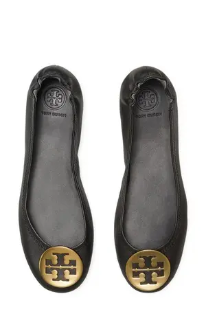 Tory Burch Minnie Travel Ballet Flat - Perfect Black/gold
