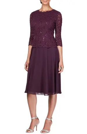 Alex Evenings 3/4 Sleeve Cocktail Dresses
