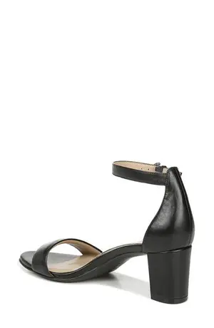 Naturalizer Vera Ankle Strap Sandal - Black Leather