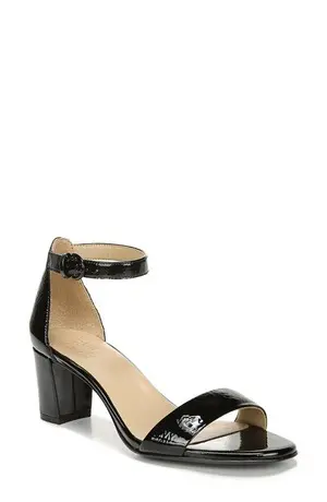 Naturalizer Naturalizer Vera Ankle Strap Sandal Black Patent Leather