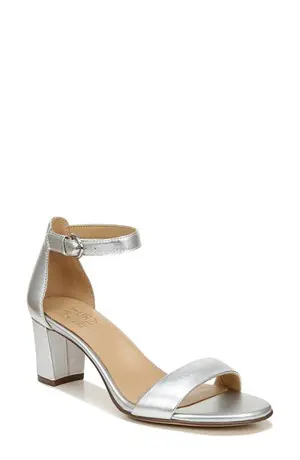 Naturalizer True Colors Vera Ankle Strap Sandal - Silver Leather