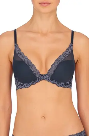 Natori Feathers Plunge T-shirt Basics Bra Ash Navy
