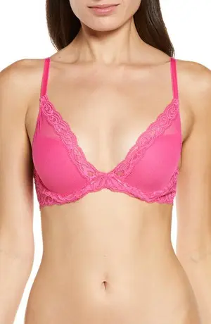 Natori Feathers Plunge T-shirt Basics Bra Berry Fizz