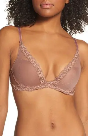 Natori Feathers Plunge T-shirt Basics Bra Cinnamon