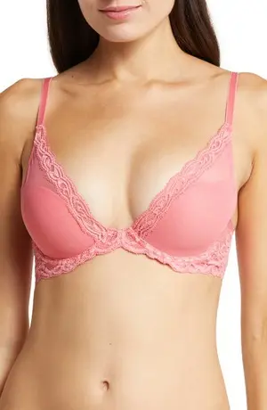 Natori Feathers Plunge T-shirt Basics Bra Damask Pnk