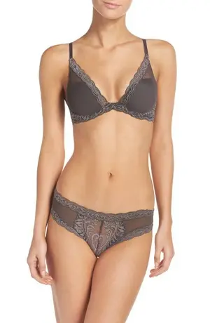 Natori Feathers Plunge T-shirt Basics Bra Dark Grey