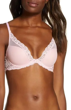 Natori Feathers Plunge T-shirt Basics Bra Dusty Pink