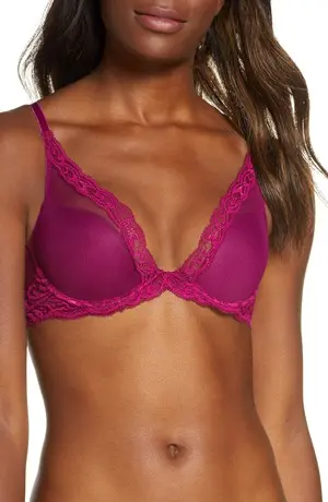 Natori Feathers Plunge T-shirt Basics Bra Elderberry