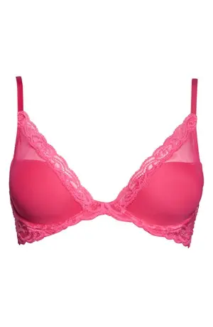 Natori Feathers Plunge T-shirt Basics Bra Electric Pink