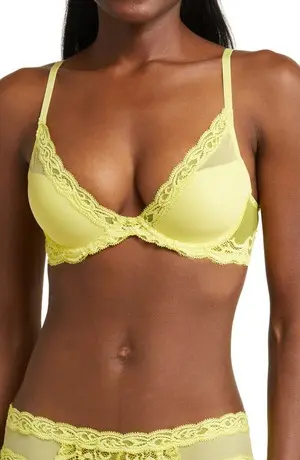 Natori Feathers Plunge T-shirt Basics Bra Lemon Lime