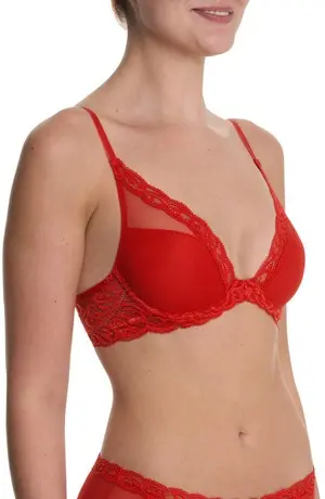 Natori Feathers Plunge T-shirt Basics Bra - Paprika