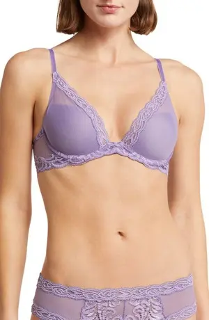 Natori Feathers Plunge T-shirt Basics Bra Purple Haze