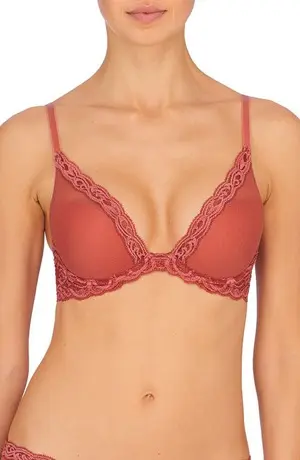 Natori Feathers Plunge T-shirt Basics Bra Sandy Rose