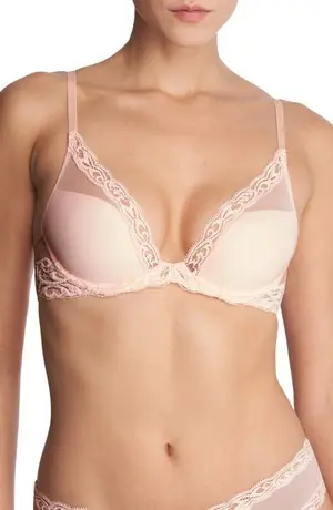 Natori Feathers Plunge T-shirt Basics Bra - Seashell