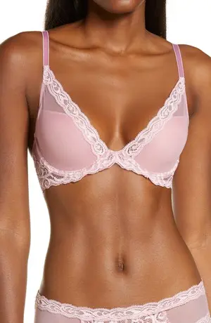 Natori Feathers Plunge T-shirt Basics Bra Spanish Rose