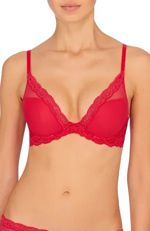 Natori Feathers Plunge T-shirt Basics Bra Sunset Coral