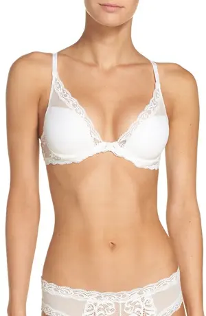 Natori Feathers Plunge T-shirt Basics Bra Warm White