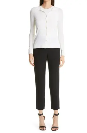 St. John Cropped Crepe Marocain Pants