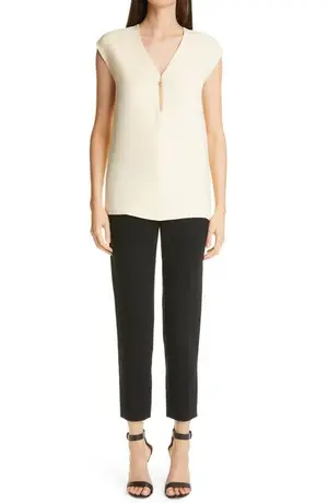 St. John Cropped Crepe Marocain Pants