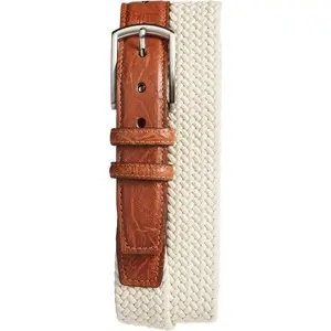 Torino Woven Cotton Belt - Cream Beige