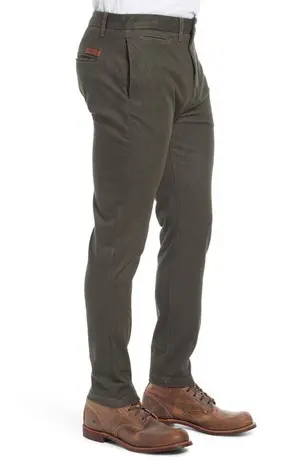 HIROSHI KATO Denit Slim Fit Chinos - Military Green