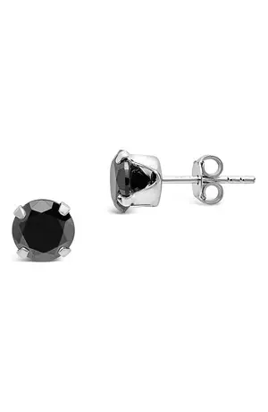 Sterling Forever Sterling Forever Sterling Silver Cubic Zirconia Stud Earrings Black