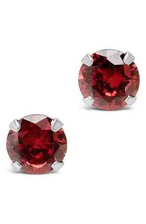 Sterling Forever Sterling Silver Cubic Zirconia Stud Earrings - Garnet