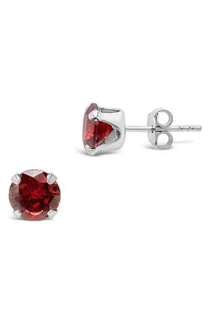 Sterling Forever Cubic Zirconia Stud Earrings - Garnet
