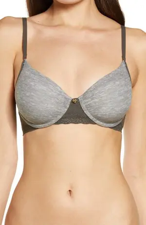 Natori Natori Bliss Perfection Comfort T-Shirt Bra Heather Grey Print