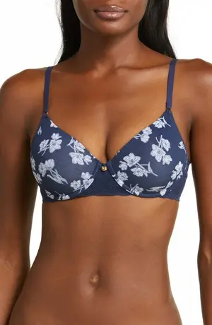 Natori Natori Bliss Perfection Comfort T-Shirt Bra Navy Poppy