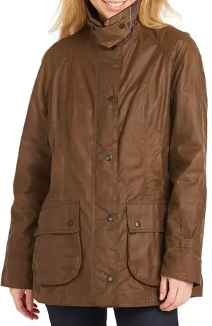 Barbour Beadnell Waxed Cotton Jacket - Brown