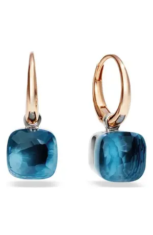 Pomellato Nudo Blue Topaz Drop Earrings - Lbt 18krg