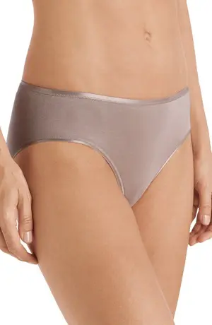 Hanro Seamless Cotton High Cut Briefs Cobblestone