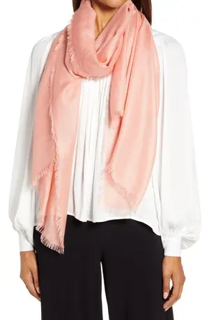 Nordstrom Cashmere & Silk Wrap Coral Almond