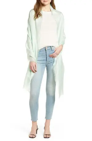 Nordstrom Cashmere & Silk Wrap Green Screen