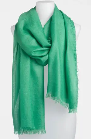 Nordstrom Cashmere & Silk Wrap Kelly Green