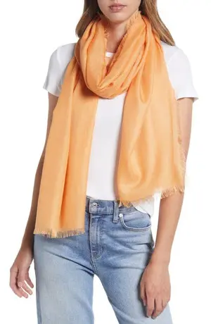 Nordstrom Cashmere & Silk Wrap Orange Earth