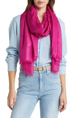 Nordstrom Cashmere & Silk Wrap - Pink Plumier