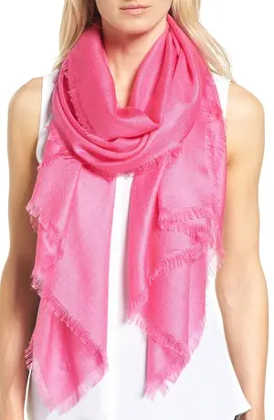 Nordstrom Cashmere & Silk Wrap Pink Raspberry