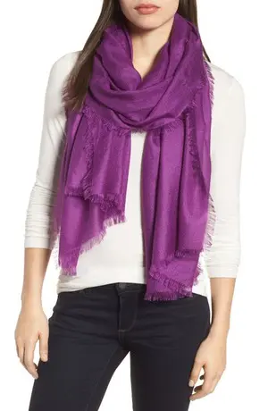 Nordstrom Cashmere & Silk Wrap Purple Magic