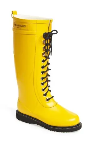 ILSE JACOBSEN Lace-up Rubber Boots - Cyber Yellow