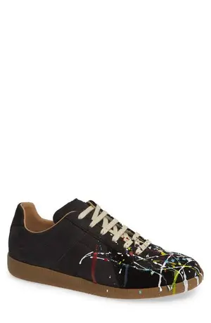 MAISON MARGIELA Replica Paint Splatter Sneakers - Black/paint