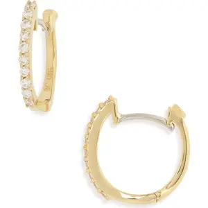 Roberto Coin Diamond Hoop Earrings - Yellow Gold